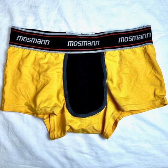 Mosmann | Underwear & Socks | Mosmann Yellow Boxer Brief With Black ...